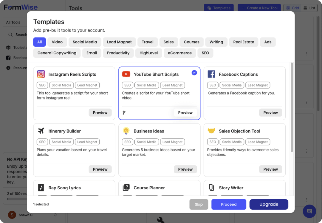 FormWise.AI | Create White Label AI Tools For Your End Users